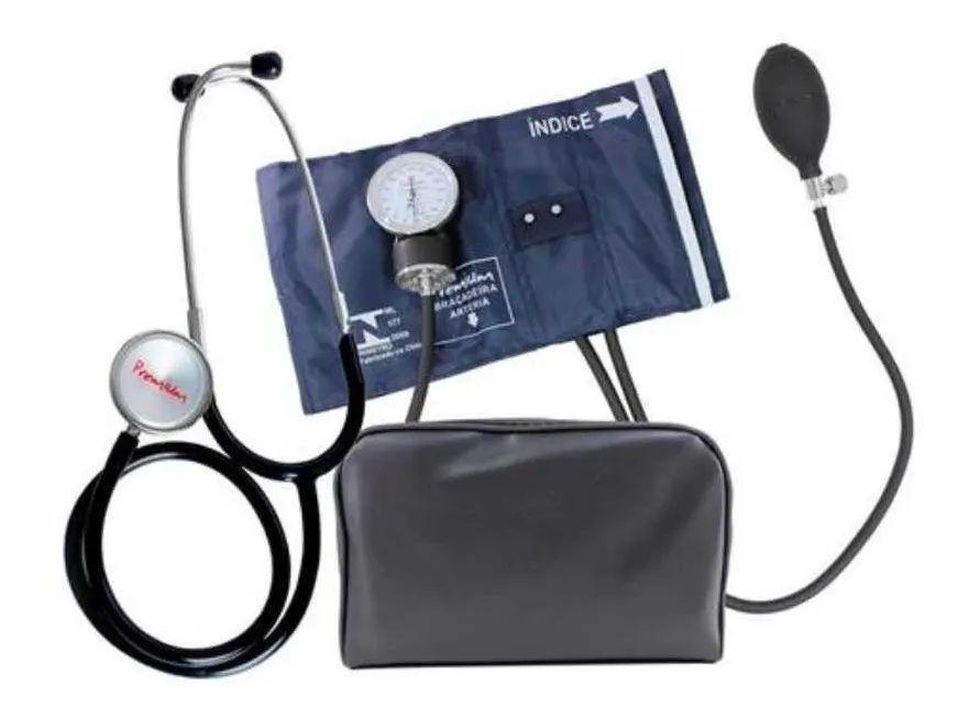 Kit Esfigmo E Esteto Simples - Esfigmomanômetro Fecho Metal - Premium ...