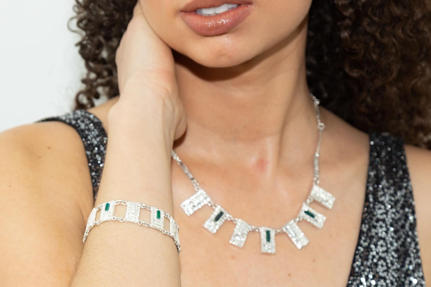 Kit Feminino Prata Peruana Colar E Pulseira C/ Pedras - Kits ...