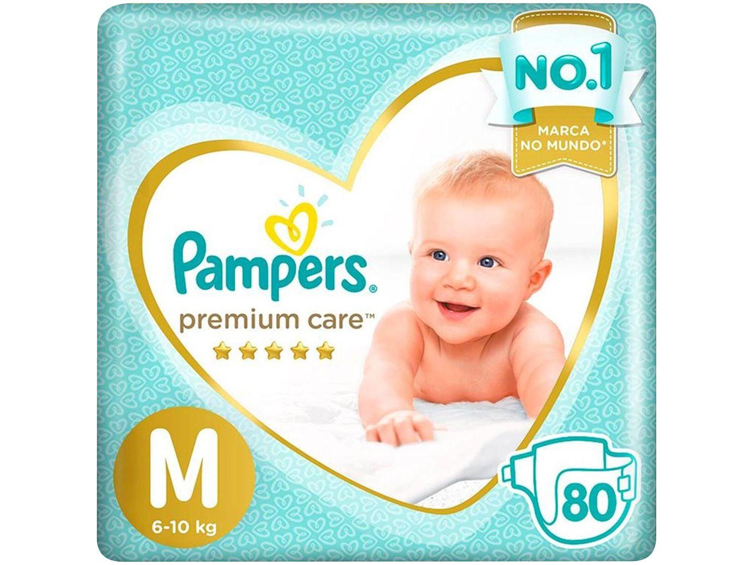 Kit Fraldas Pampers Premium Care Tam. M - 6 a 10kg 2 Pacotes com 80 ...