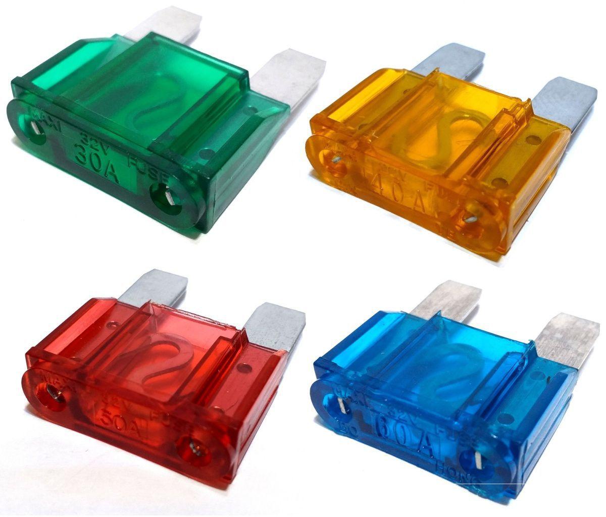 Kit Fusivel MAX de 30 40 50 60 e 70 Amperes 10 Unid 2 Cada Corta ...