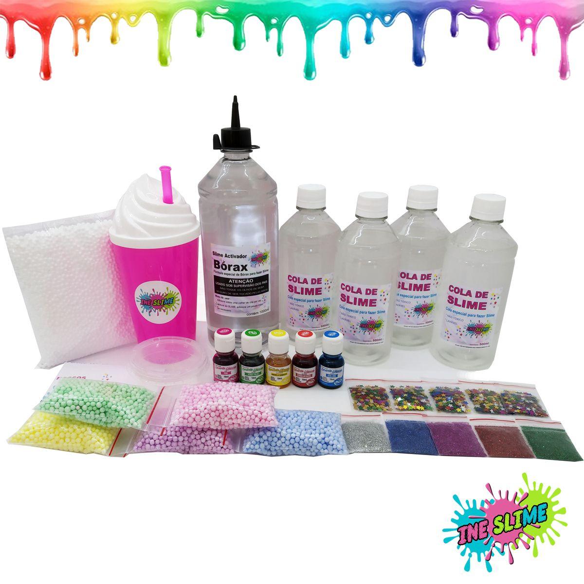 Kit Grande Para Fazer Slime Clear Transparente - ine Slime - Slime ...