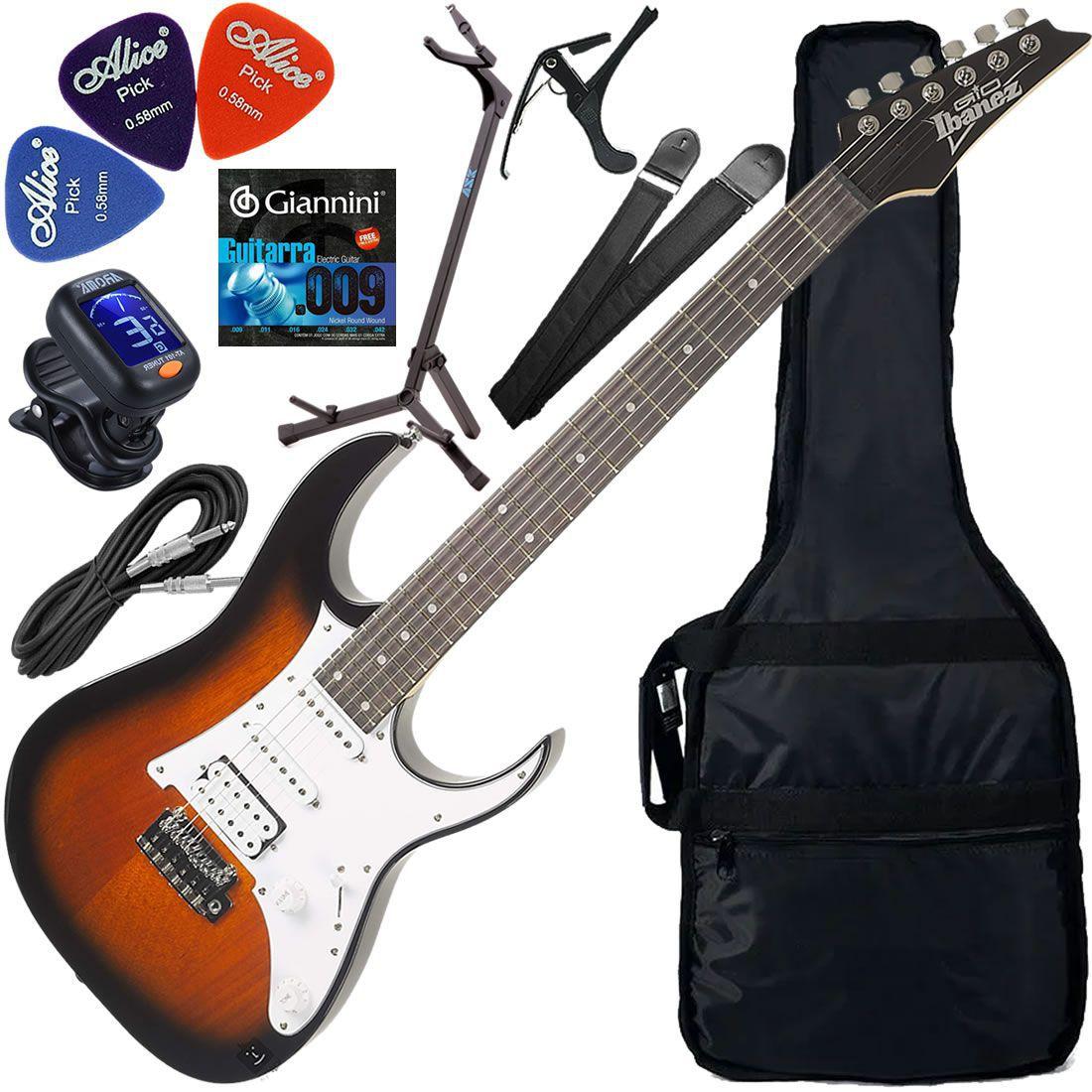 Kit Guitarra Gio Ibanez GRG-140 HSS Sunburst SB Gx02 - Guitarra - Magazine Luiza