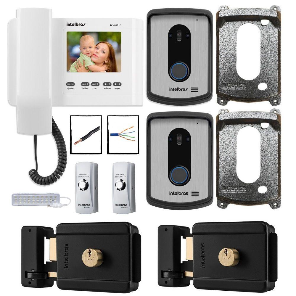 Kit Interfone camera Intelbras P/ 2 entradas com 2 fechadura ...
