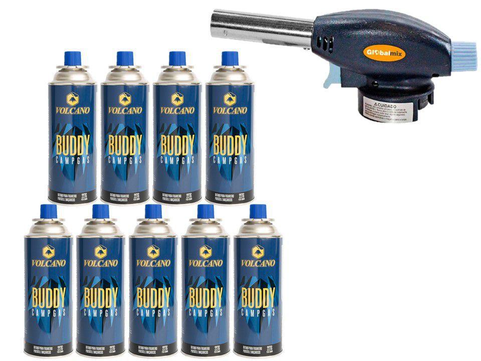 Kit macarico portatil culinario com controle de chama - gt6019 + 9 ...