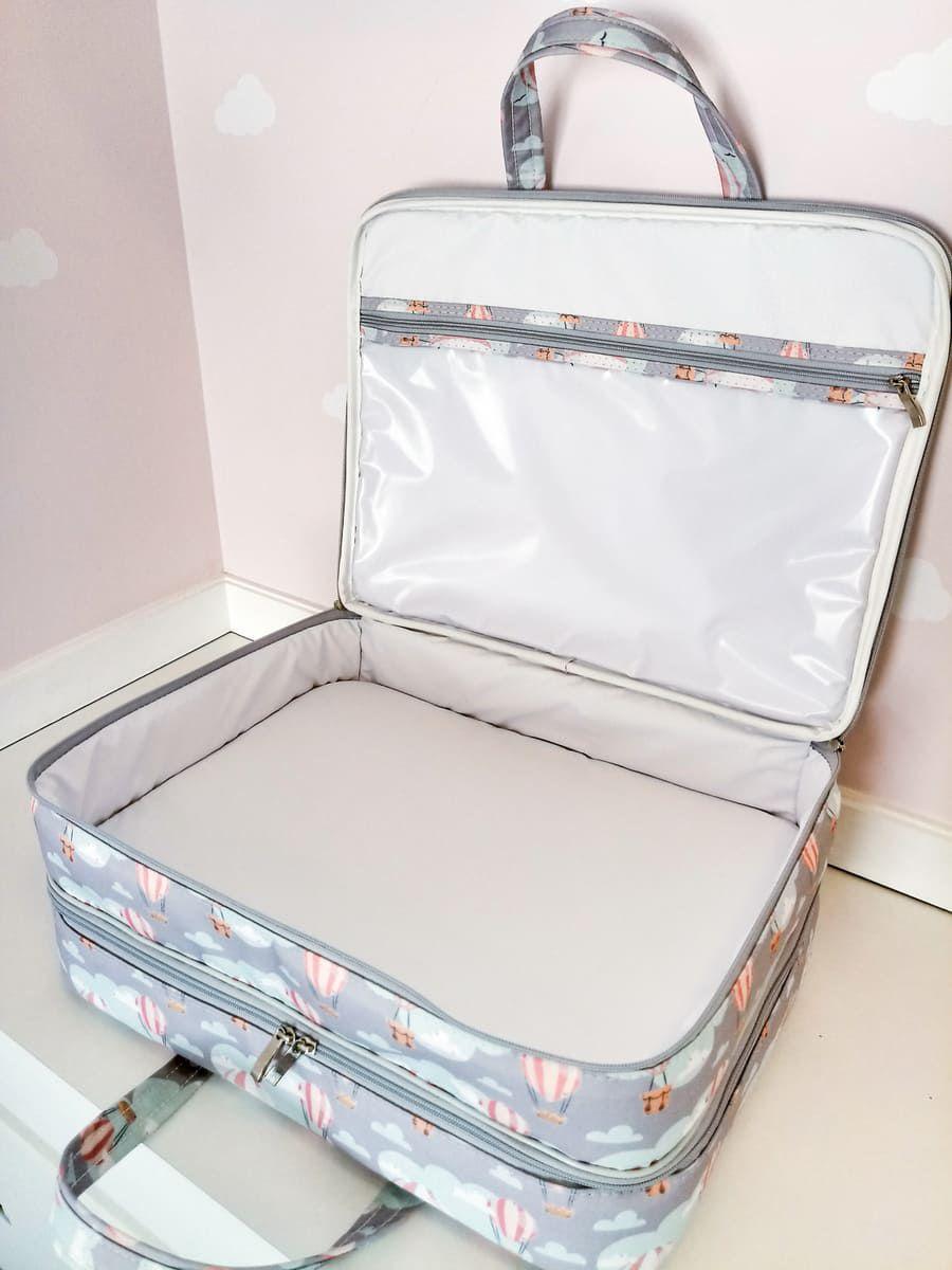 Kit mala retangular e mochila funcional balão rosa fazendo arte - Kit ...