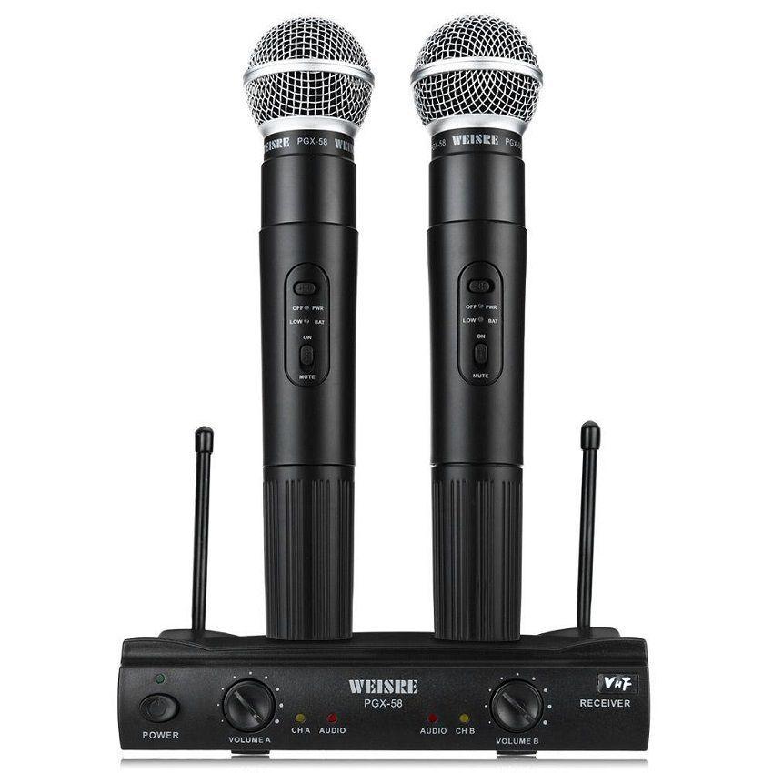 Kit Microfone Sem Fio Duplo Weisre Pgx-58 Uhf Profissional - Microfone ...