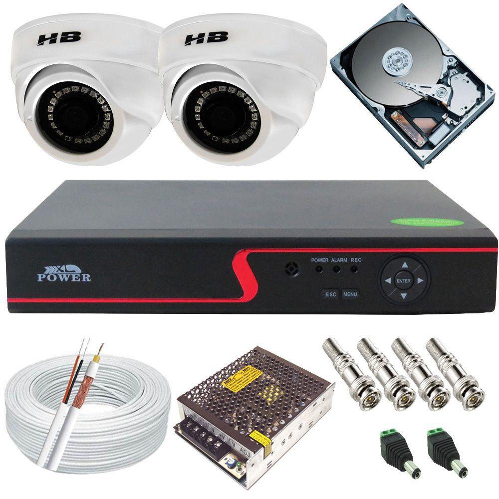 Kit Monitoramento 2 Câmeras Dome Híbridas 2 Megapixel Full HD 1080p ...