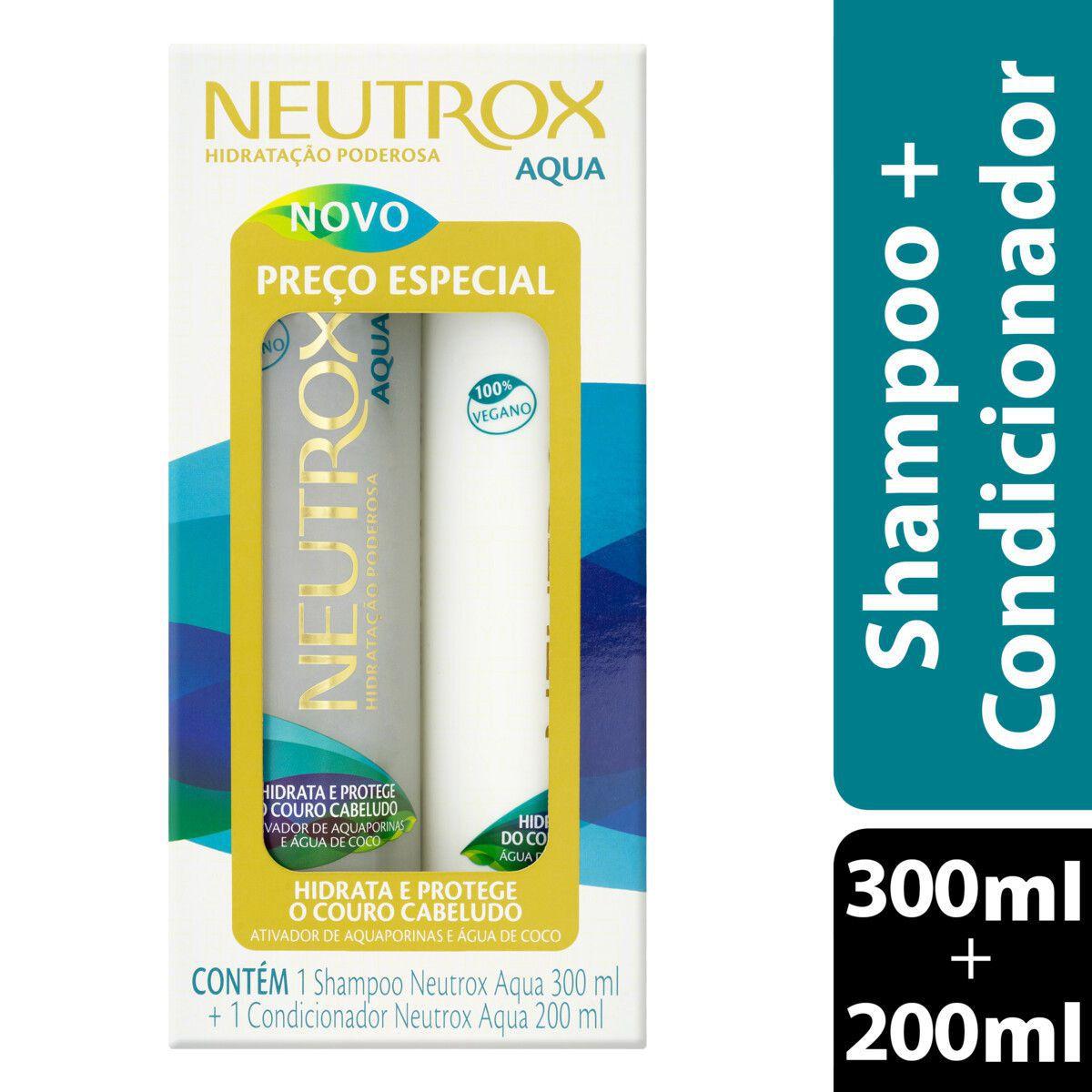 Kit Neutrox Aqua shampoo com 300mL + condicionador com 200mL - Kit ...