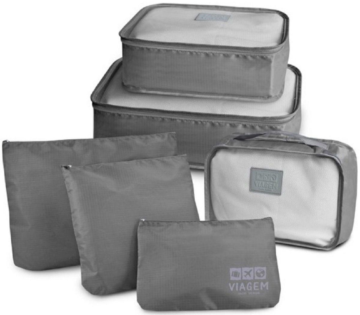Kit Organizador de Mala Viagem 6 Pçs Necessaire Bolsa Saco Mochila ...