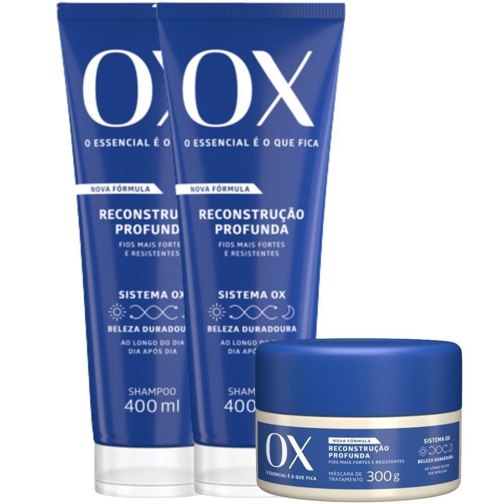 Kit Ox Reconstrução Profunda 2 Shampoo 400ml + Máscara 300g - Kit de ...