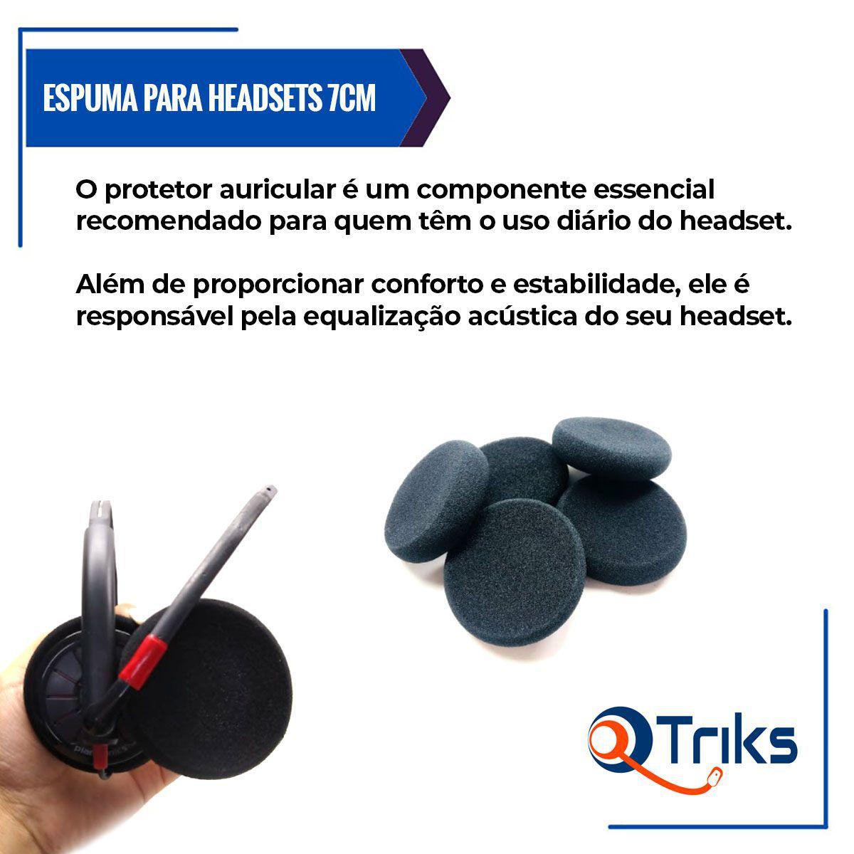 Kit Par - Com 2 Espumas Headset PLANTRONICS 7cm - Triks - Espuma para ...