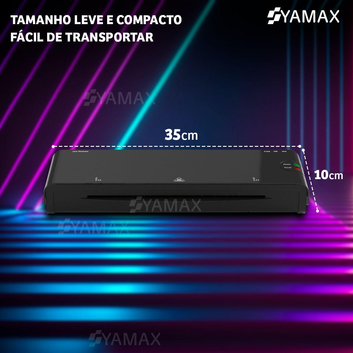 Kit Plastificadora Yamax A4 Lm400 127V e 220V Refiladora 5 Folhas de ...