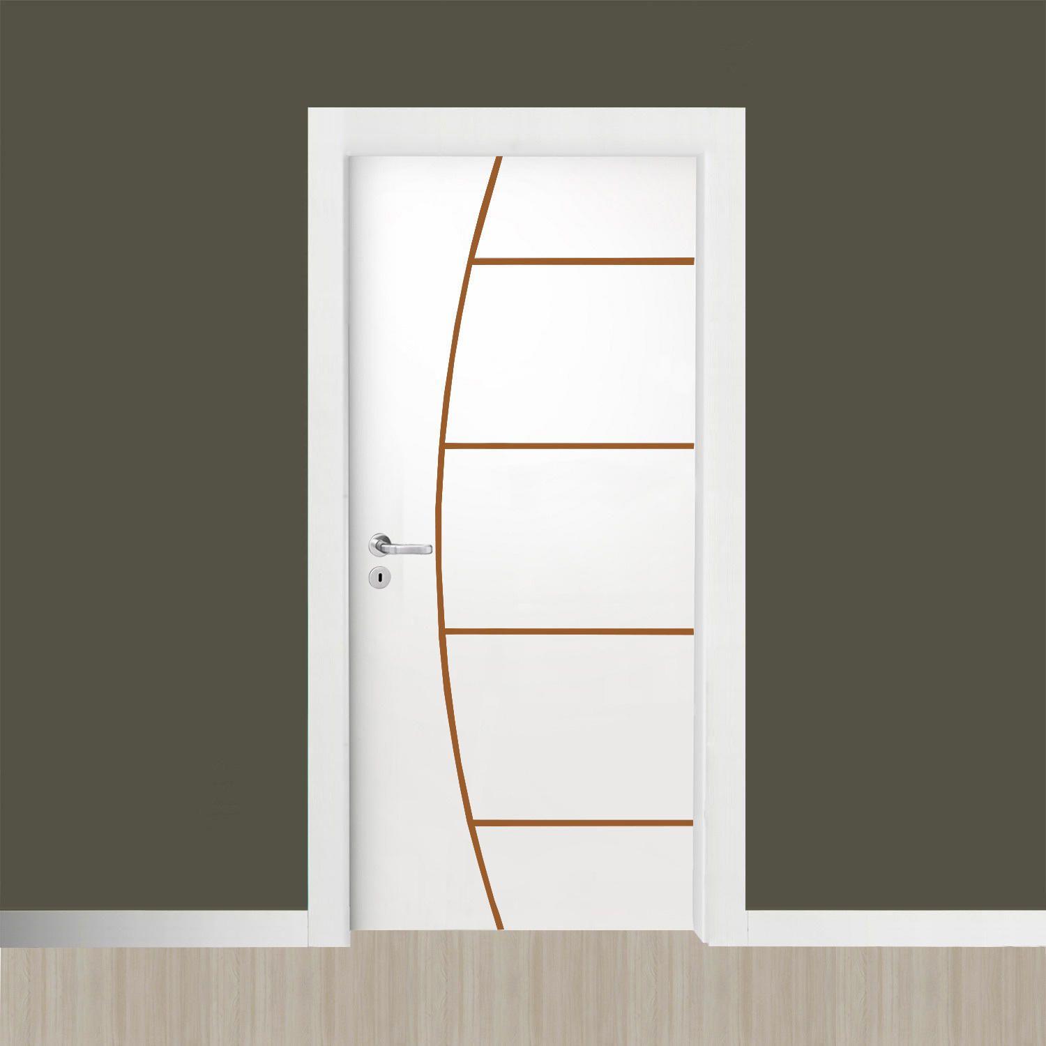 Kit Porta de Madeira Frisada Elite 7010 BrasGroup 210cmx90cm Laqueada ...