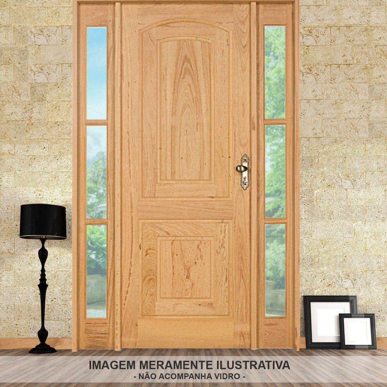 Kit Porta de Madeira PE21 Master 2 Vitrôs Natural 213cmx156cm Esel ...