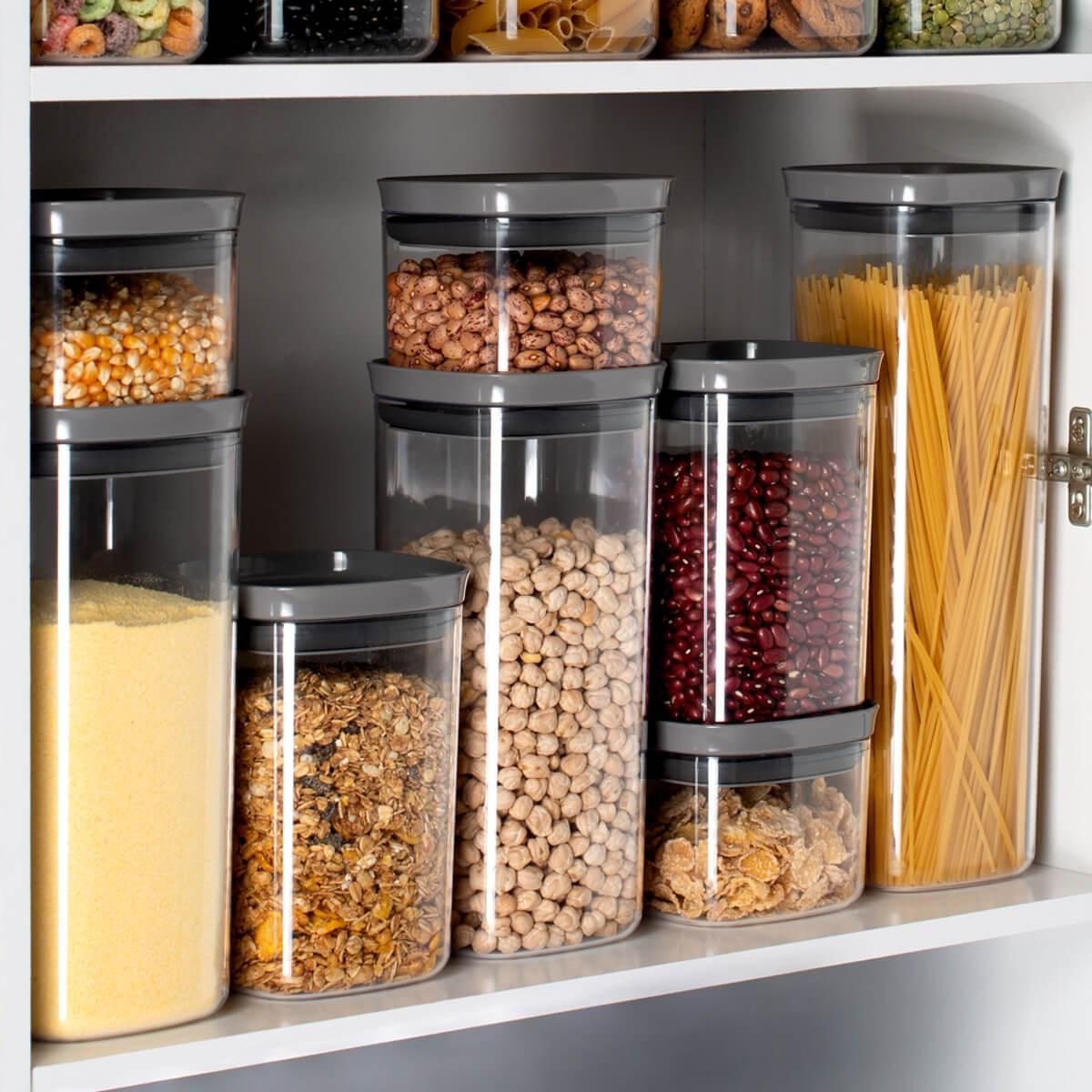 Kit Potes Herméticos 0,45L 1L e 1,5L Com Tampa Para Alimentos Chumbo ...