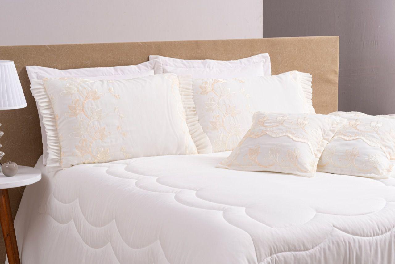 Kit Romance queen 7 peças Palha - Essência Enxovais - Enxoval de Cama ...