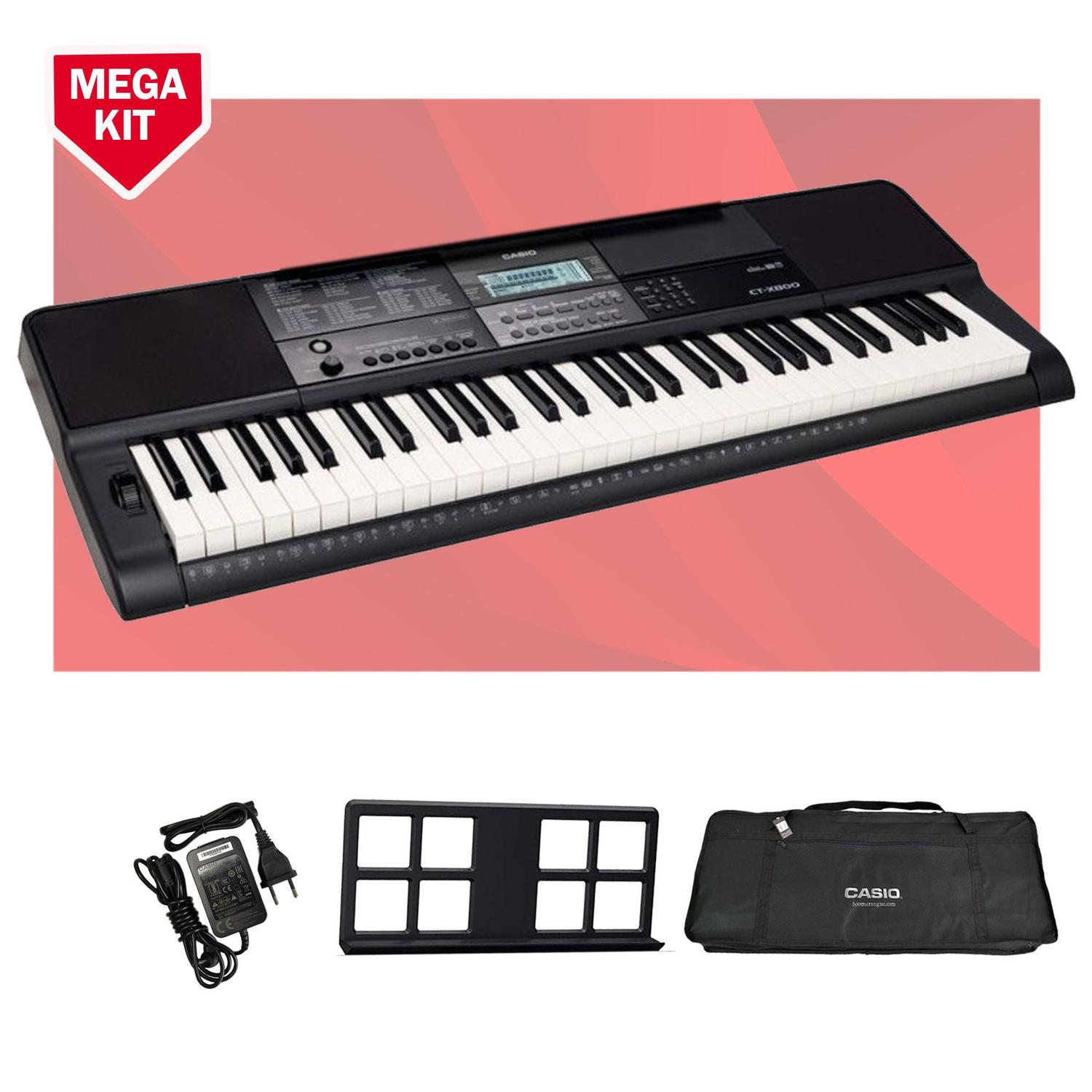 Kit Teclado Casio CTX800 USB Musical 5/8 Com Capa Preta - Outros ...