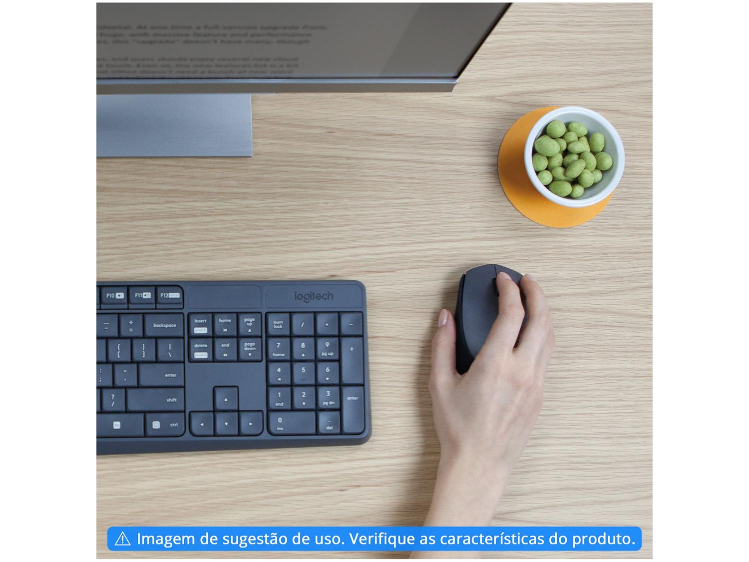 Kit Teclado e Mouse Sem Fio Logitech MK235