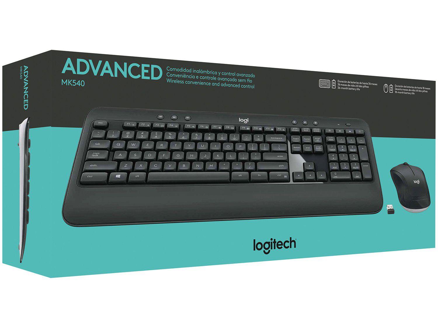Kit Teclado e Mouse sem Fio Logitech MK540 - Advanced - Kit Teclado e Mouse - Magazine Luiza