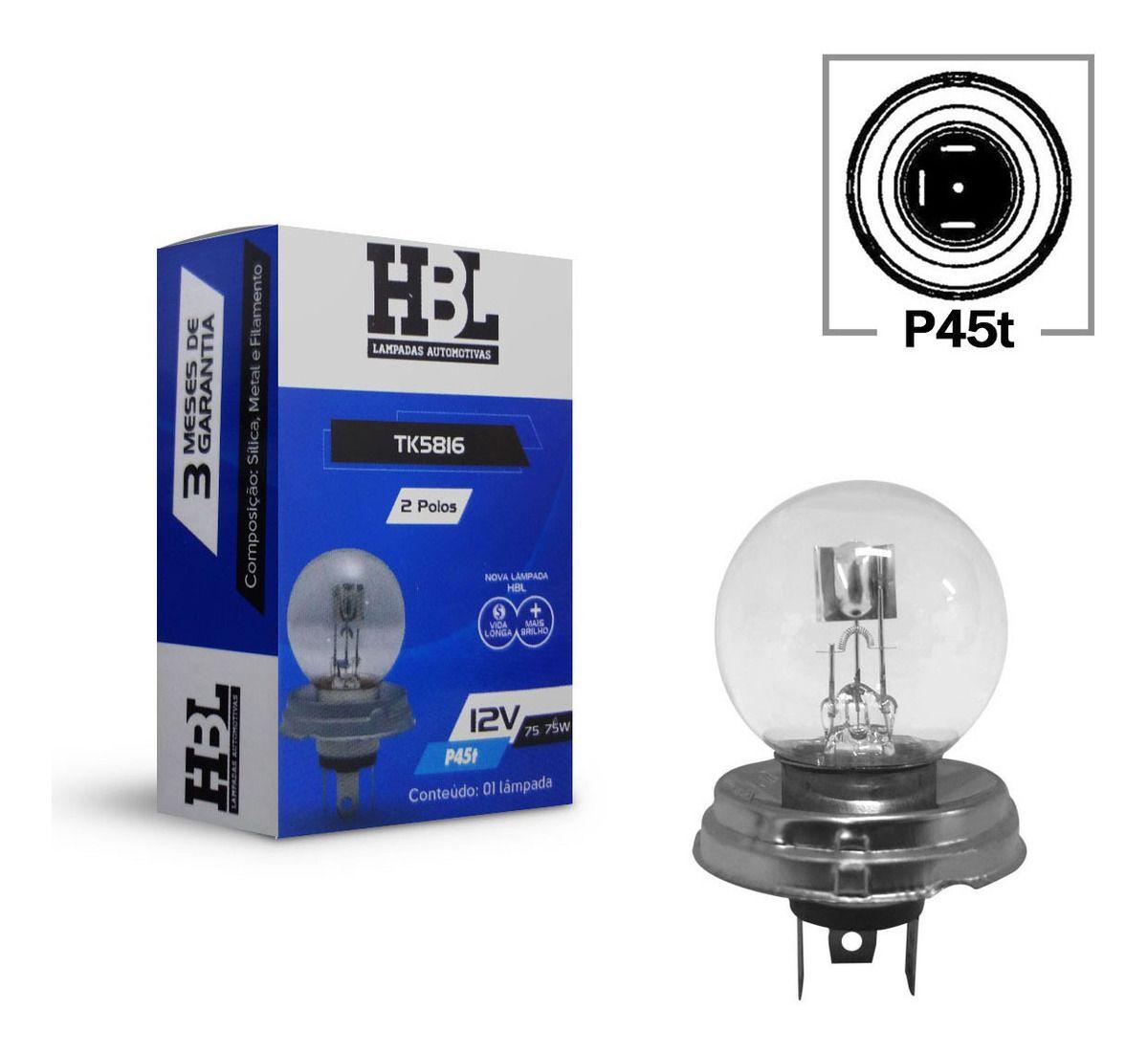 Lampada Farol Assimetrica G40 12v 75x75w Base P45t Hbl - No Magalu ...