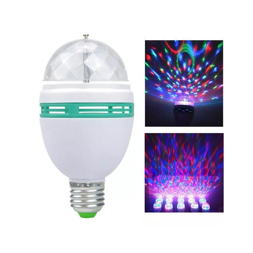 Lâmpada Giratória Led Rgb Iluminação Para Festa Bola Maluca - Lampada ...