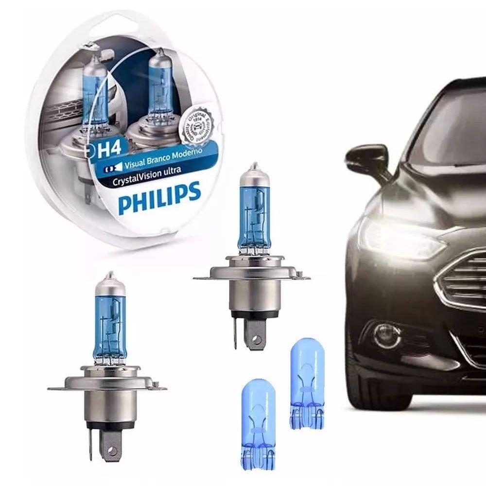 Lâmpada Philips Crystal Vision Ultra H4 Super Branca+pingos - Lâmpada ...