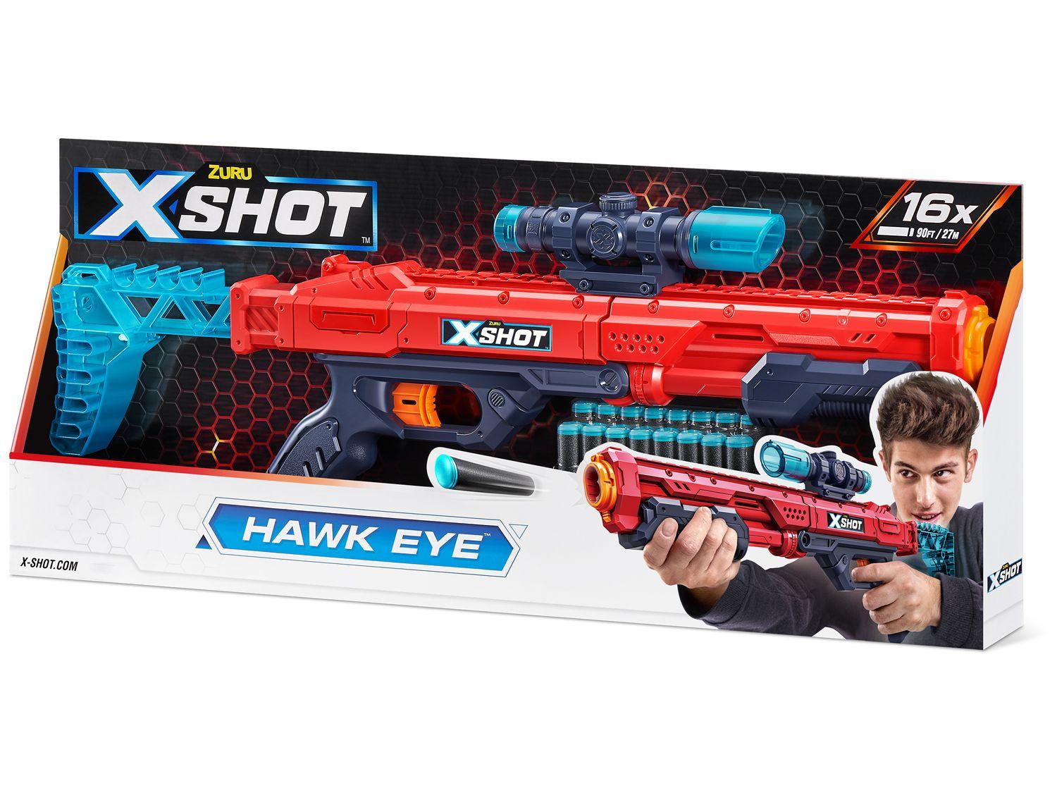 Lançador de Dardos X-Shot Red Hawk Eye Candide 17 Peças