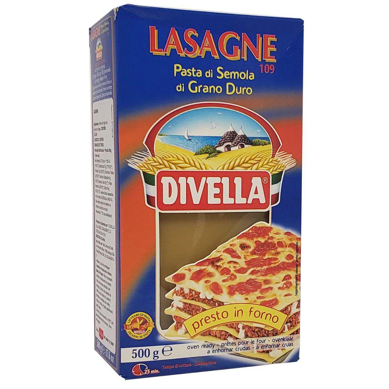 Lasagne Pasta di Semola di Grano Duro Divella - 500g - - Macarrão ...
