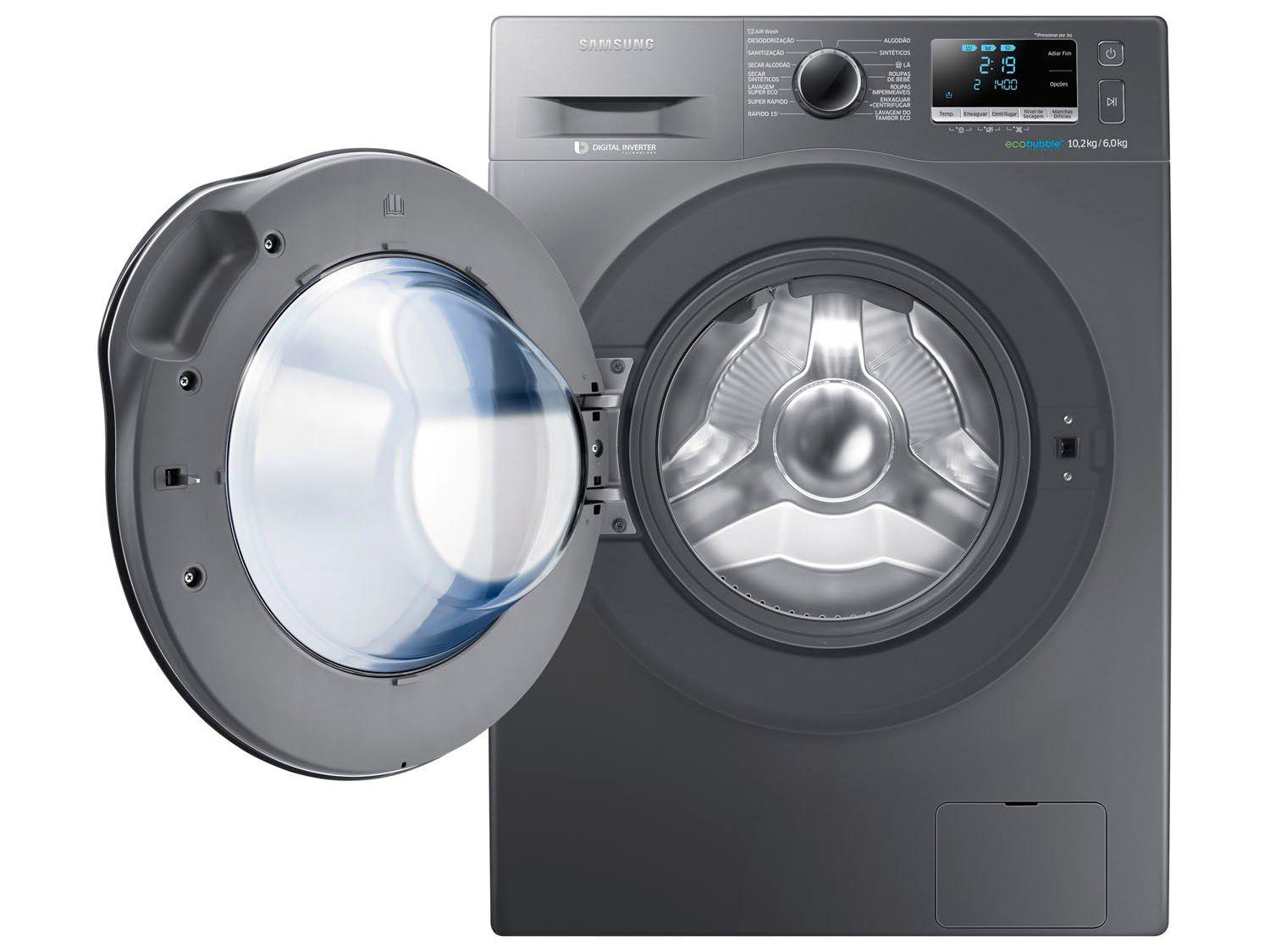 Lava e Seca Samsung 10,2kg Inox WD6000 - 13 Programas de Lavagem - Lava ...