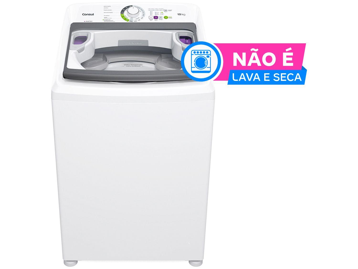 Lavadora de Roupas Consul 15kg 16 Programas de Lavagem Branca CWH15