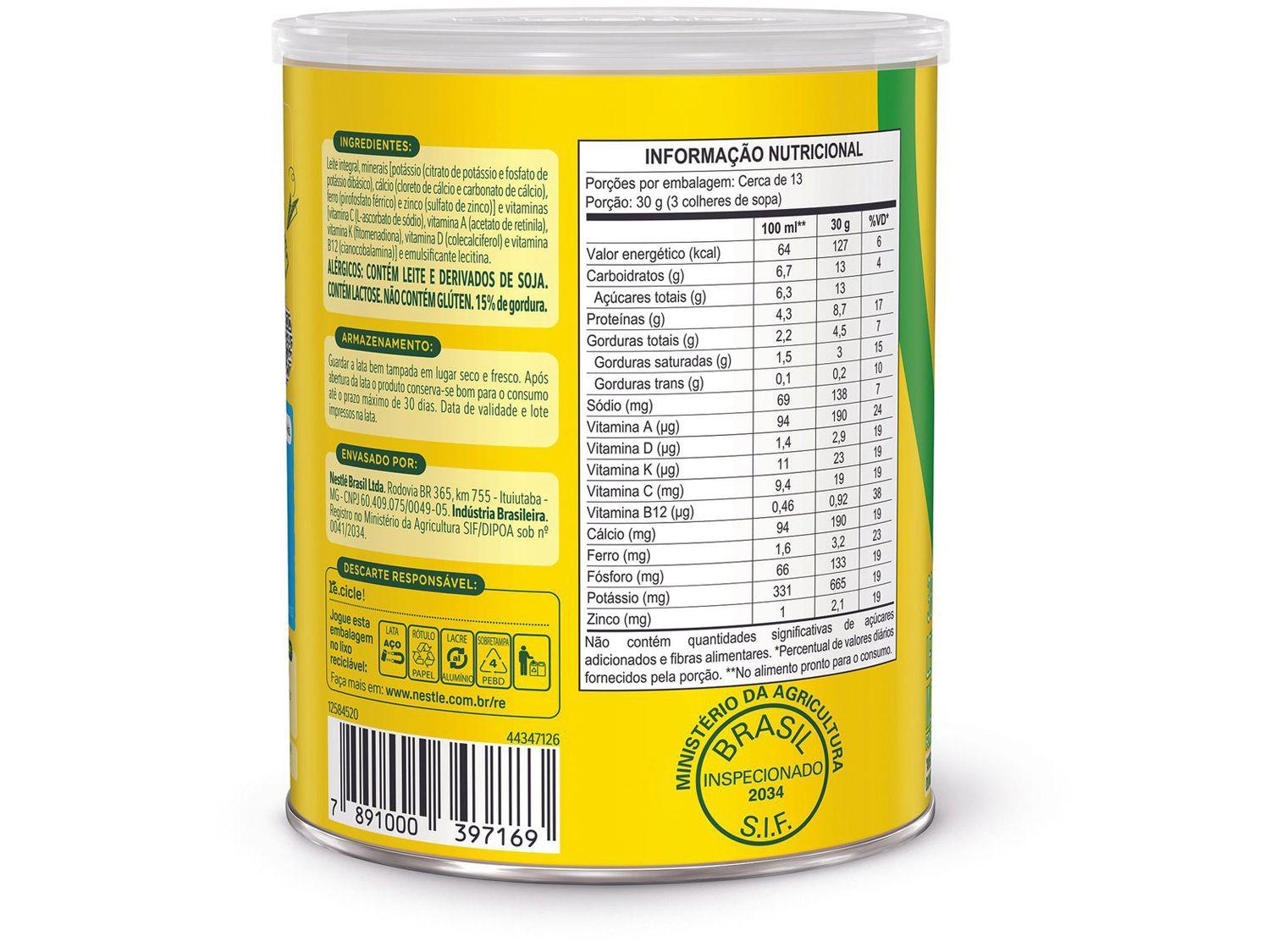 Leite em Pó Integral Nestlé Ninho Idade Escolar Lata 380g