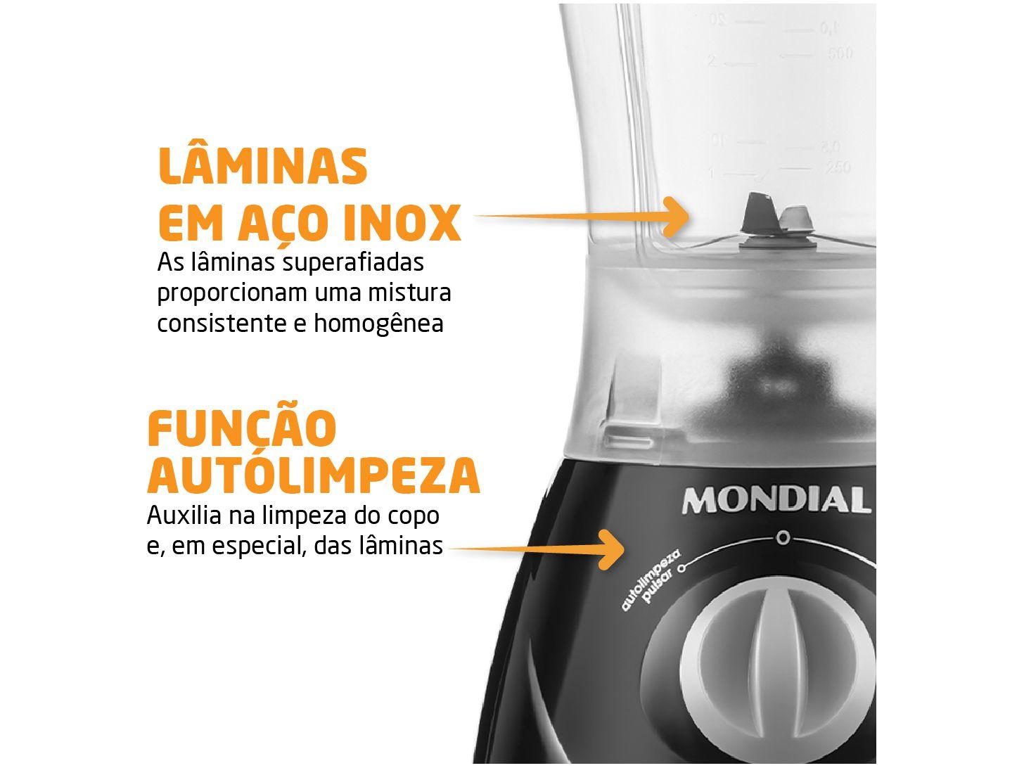 Liquidificador Mondial Easy Power L-550 Preto 2 Velocidades 550W