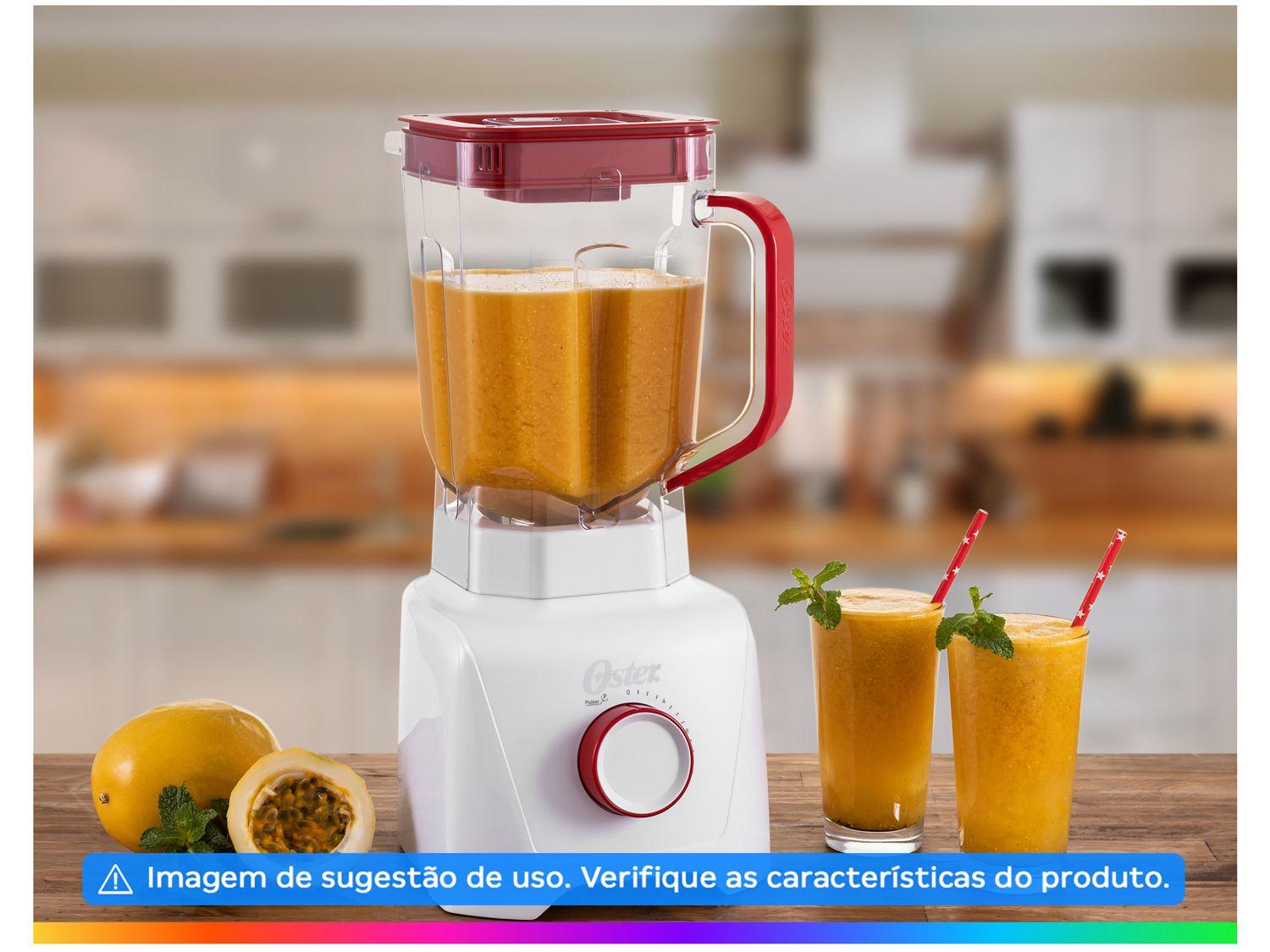 Liquidificador Oster OLIQ605 12 Velocidades 1100W Branco e Vermelho