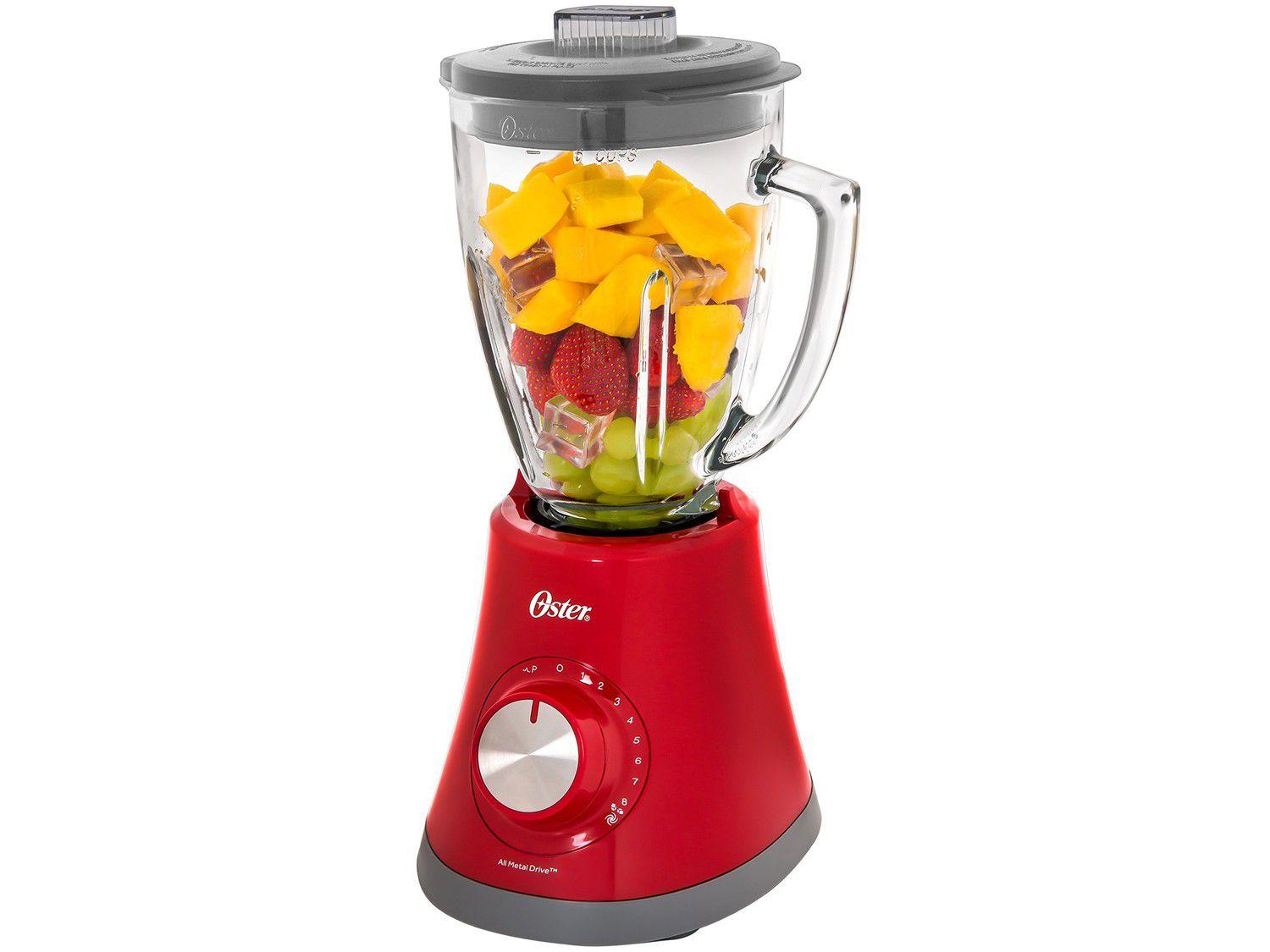 Liquidificador Oster Super Chef Copo de Vidro - 1,25L Vermelho 8 ...