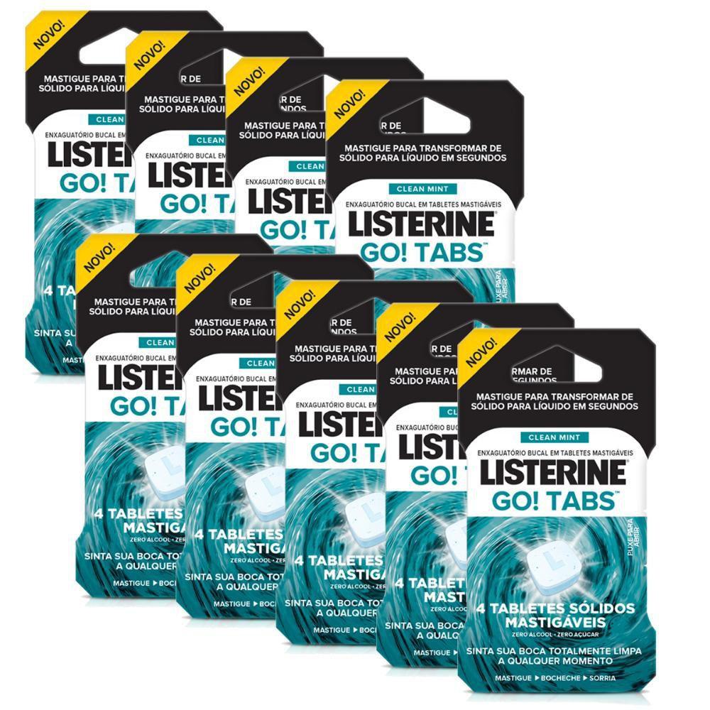 Listerine Go! Tabs 32 Unidades Cx/4 - Antisséptico / Enxaguante Bucal ...