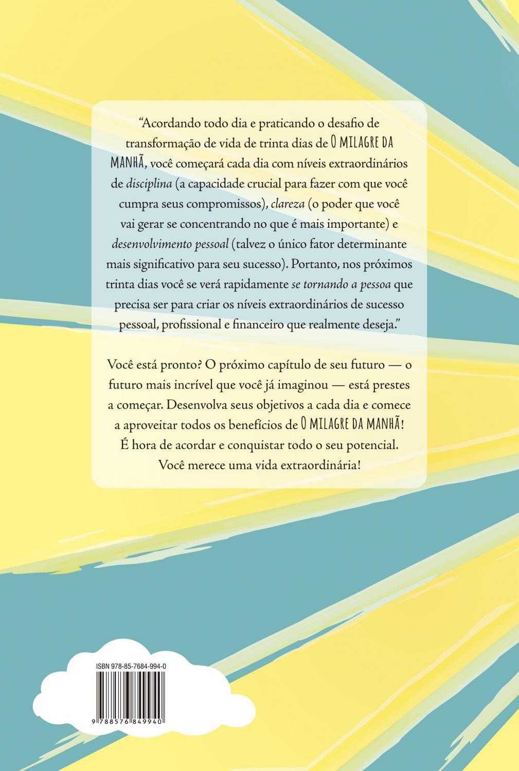 Livro O Milagre da Manhã Hal Elrod
