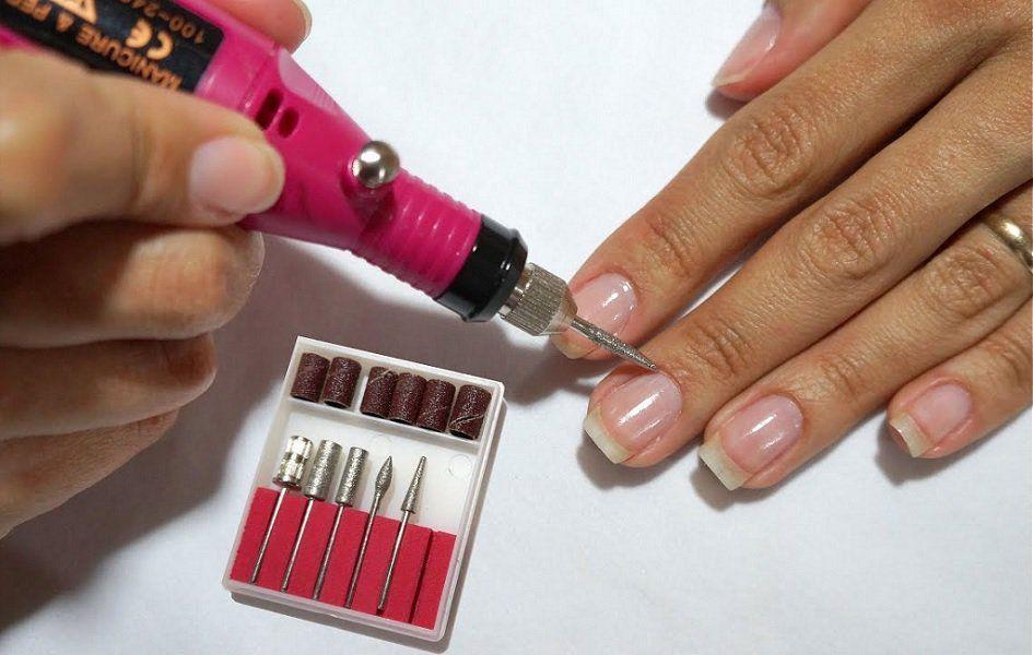 Lixa de Unha Elétrica Bivolt com 6 Brocas e 6 Lixas Importado Santa ...