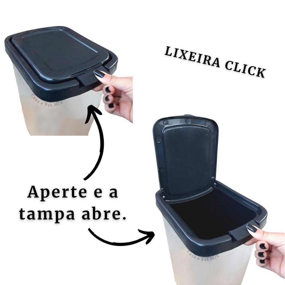 Lixeira Plastico Tampa Click Label Metalico Cesto De Lixo - ARQPLAS ...