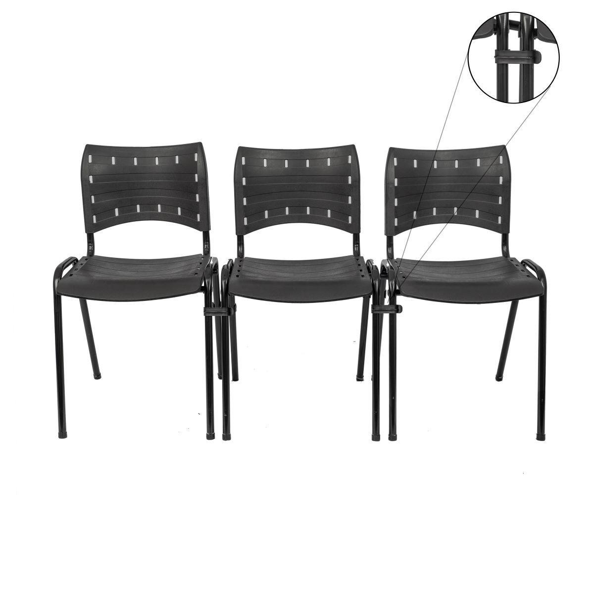 Longarina Iso 3 Lugares Cadeira Tipo Desmontavel Economica Plastica ...