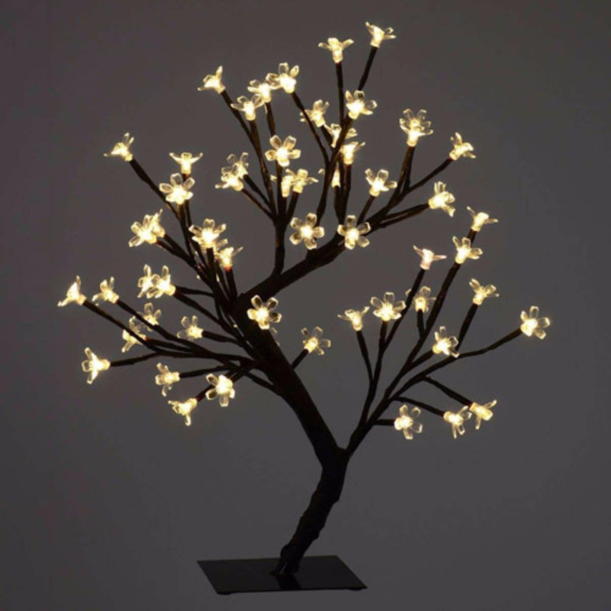 Luminária Árvore Flor De Cerejeira 48 Leds Abajur Bivolt - Coisaria ...