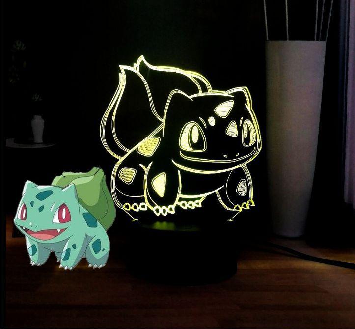 Luminária De Acrílico - Pokemon Bulba Sauro 7 Cores - Ursao - Luminária ...