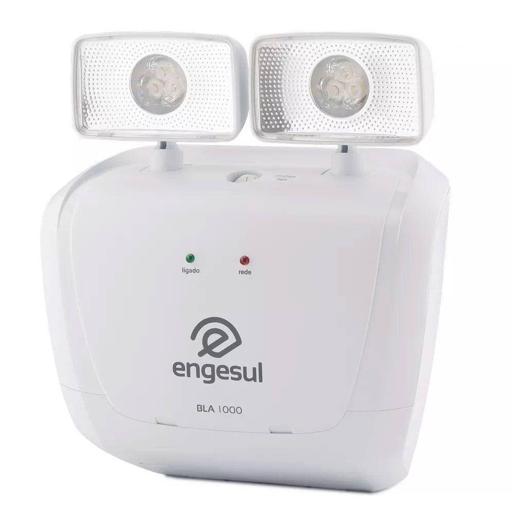 Luminária de Emergência LED Branca Bivolt 4635100 BLA1000 Engesul ...