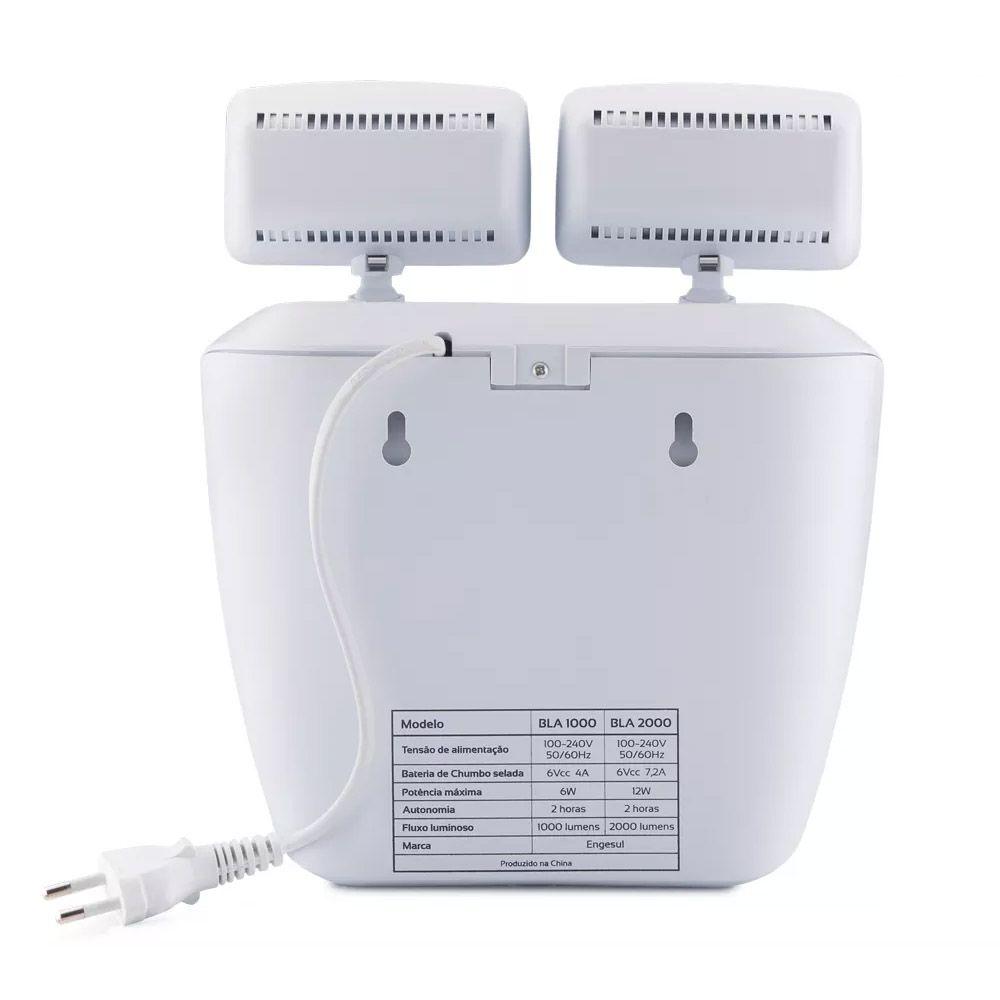 Luminária de Emergência LED Branca Bivolt 4635100 BLA1000 Engesul ...