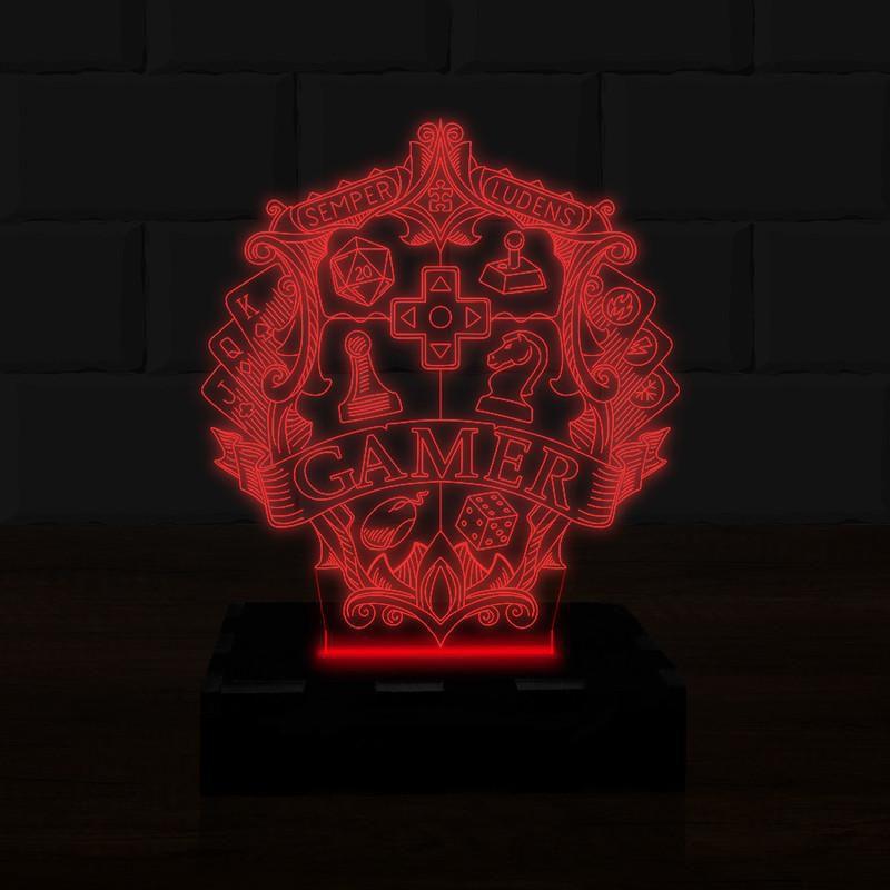 Luminária Led 3D Game Jogo Abajur 16 Cores e Controle - 3D Fantasy ...