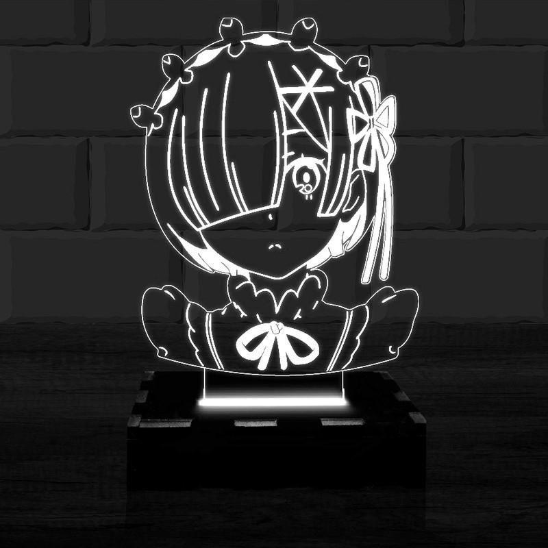 Luminária Led 3D Re Zero Rem Abajur - 3D Fantasy - Luminária - Magazine ...