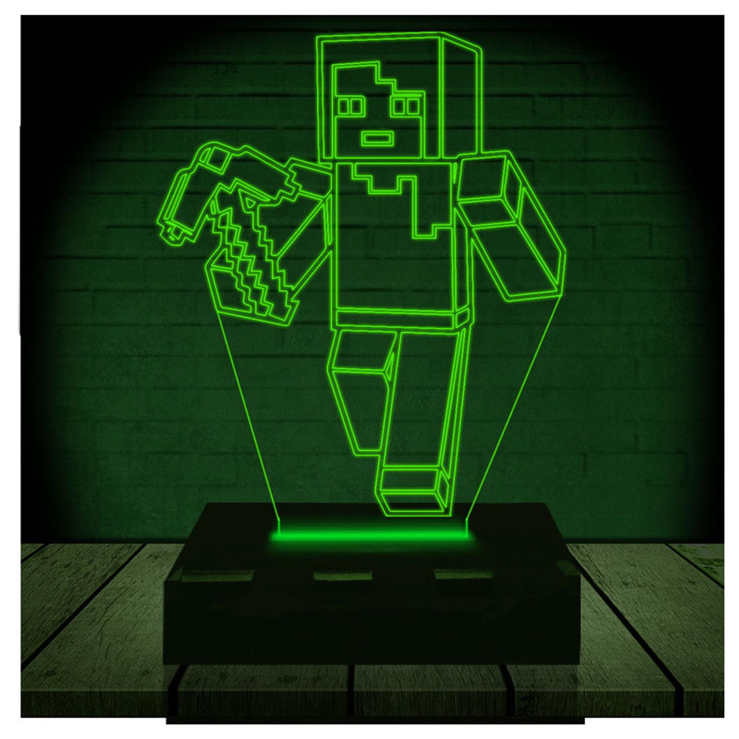 Incriveis Criacoes De Minecraft 2024 Luminária Led Abajur 3D
