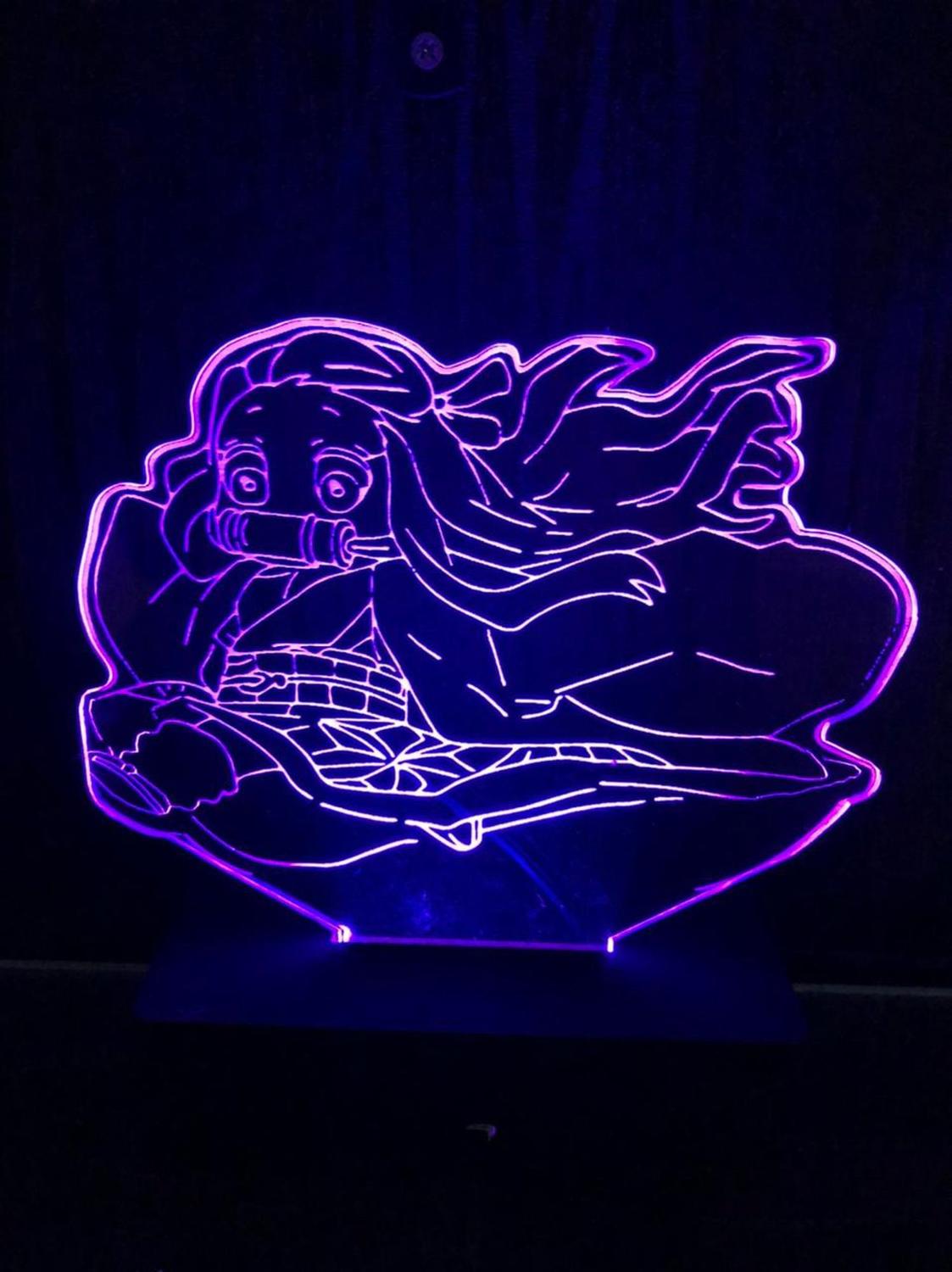 Luminária Led, Nezuko, Kimetsu No Yaiba, Anime, 16 Cores, Abajur ...