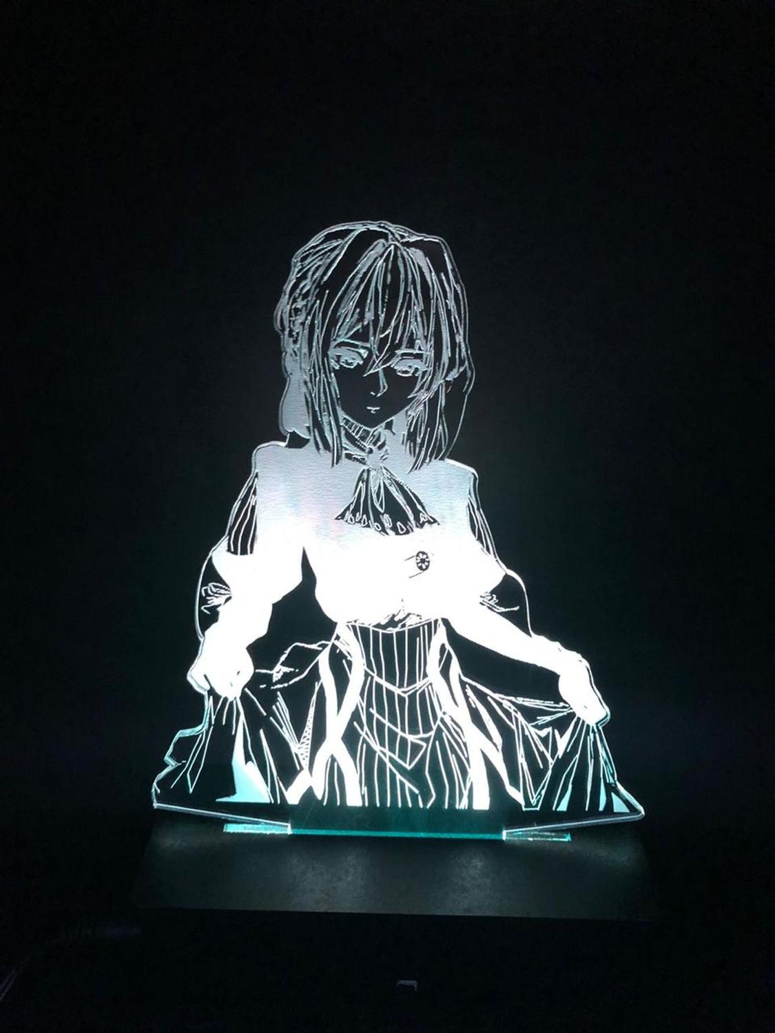 Luminaria Led, Violet Evergarden, Anime, 16 Cores, Abajur - Avelar ...