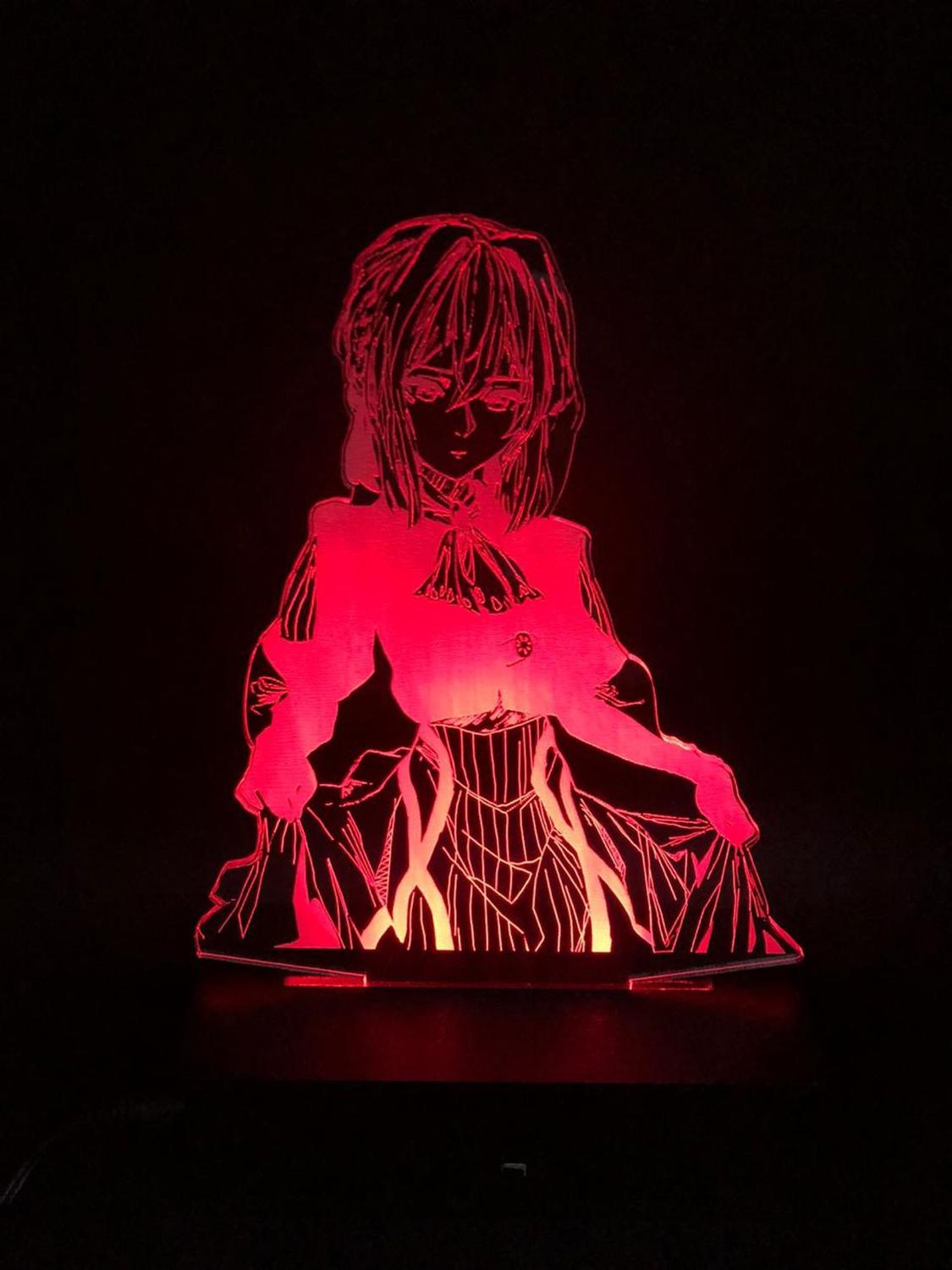 Luminaria Led, Violet Evergarden, Anime, 16 Cores, Abajur - Avelar ...