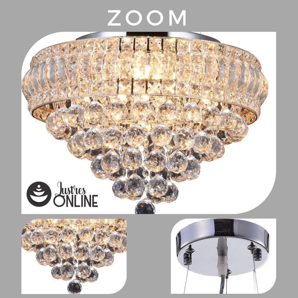 Luminaria Pendente Cristal Legitimo k9 Transparente com LED - Lustres ...